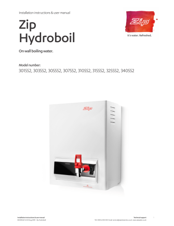 Zip Hydroboil 305552 Installation Instructions & User Manual | Manualzz