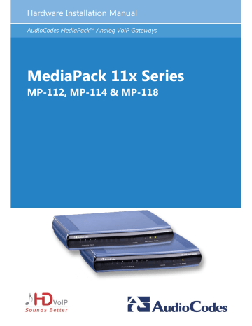 AudioCodes MediaPack MP-114 Hardware Installation Manual | Manualzz