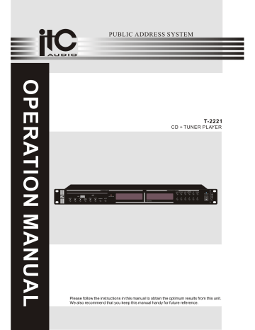 ITC T-2221 Operation Manual | Manualzz