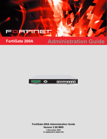 Fortinet FortiGate-200A Administration Manual | Manualzz