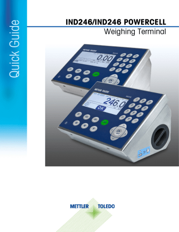 Mettler Toledo IND246 POWERCELL Quick Manual | Manualzz