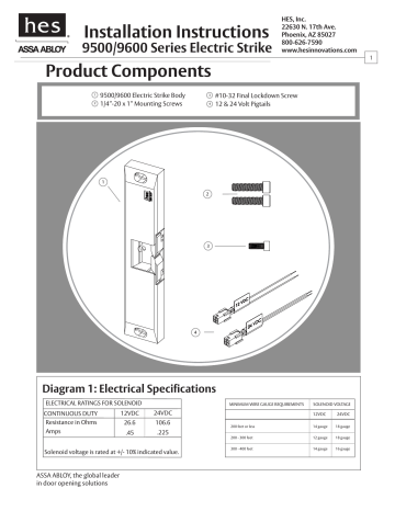 HES 9500 Series Installation Instructions | Manualzz