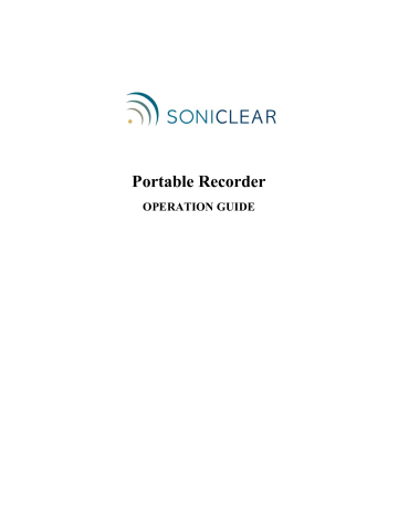 Soniclear Portable recorder Operation Manual | Manualzz
