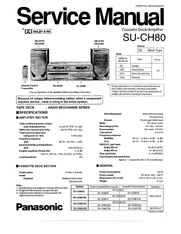 Panasonic SB-CH79, SB-CH80, SL-CH80, SU-CH80 Service Manual | Manualzz