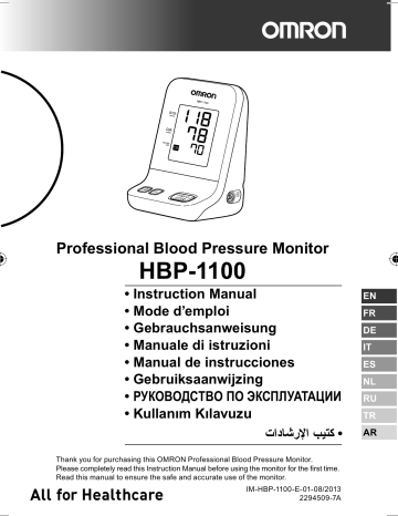List of Error Codes. Omron HBP-1100 | Manualzz
