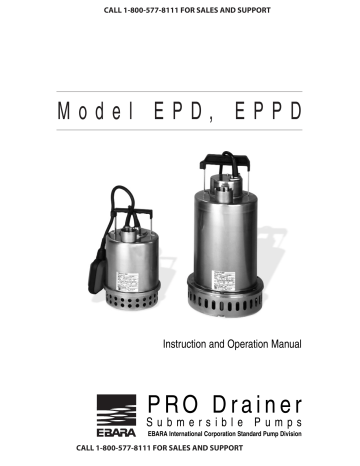 EBARA EPD, EPPD Instruction And Operation Manual | Manualzz