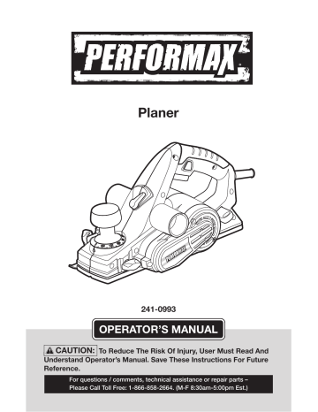 Performax 241-0993 Operator's Manual | Manualzz