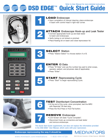 Medivators DSD EDGE Quick Start Manual | Manualzz