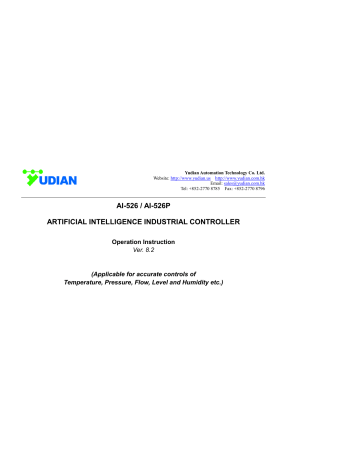 Yudian AI-526P Operation Instruction Manual | Manualzz