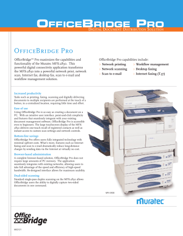 Muratec MFX-2830 Brochure | Manualzz