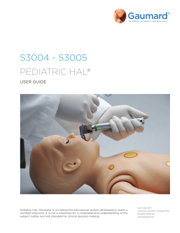 Gaumard PEDIATRIC HAL S3004 User Manual | Manualzz