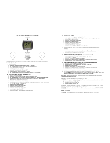 SIGMA SPORT BC 1200 Manual | Manualzz
