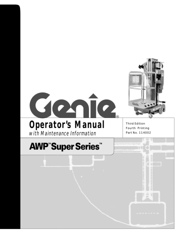 Genie AWP Super Series, AWP-20S, AWP-36S Operator's Manual | Manualzz