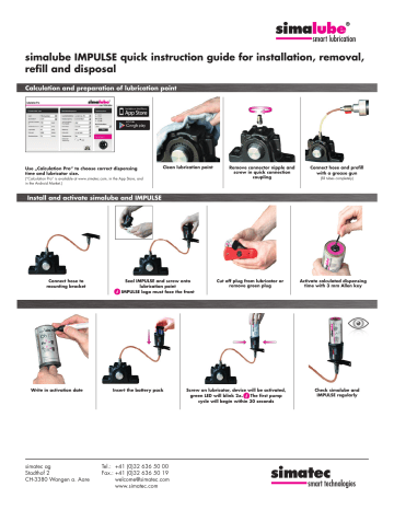 simalube IMPULSE Quick Instruction Guide | Manualzz