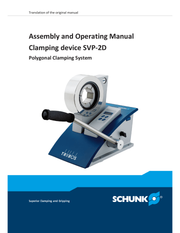 SCHUNK TRIBOS SVP-2D Assembly And Operating Manual | Manualzz