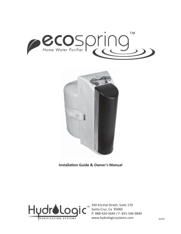 HydroLogic ecospring Installation Manual & Owner's Manual | Manualzz