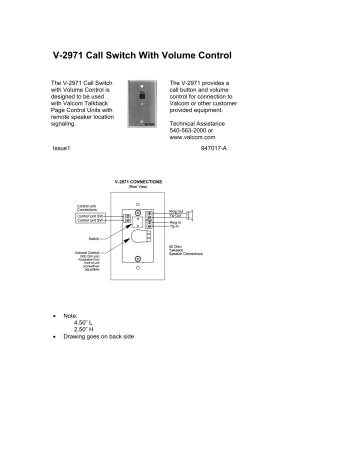 Valcom V-2971 Connections | Manualzz