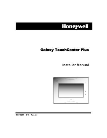 Honeywell Galaxy TouchCenter Plus Installer Manual | Manualzz