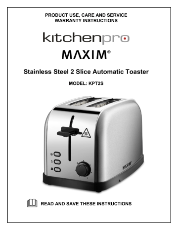 KITCHENPRO Maxim KPT2S User Manual | Manualzz