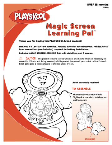 Playskool Magic Screen Learning Pal 03488 Instruction Manual | Manualzz