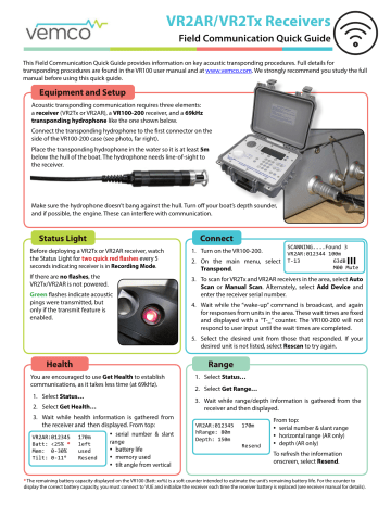 Vemco VR2AR Quick Manuals | Manualzz