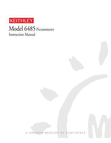 Keithley 6485 Instruction Manual | Manualzz