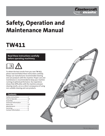 MasterCraft TW411 Safety, Operation And Maintenance Manual | Manualzz