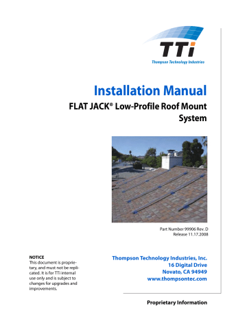 TTI FLAT JACK Installation Manual | Manualzz