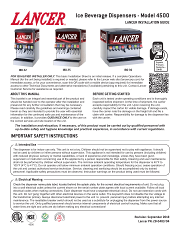 lancer 4500 Series, IBD 25 Installation Manual | Manualzz