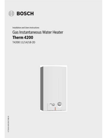 Bosch T4200 11-2D Installation And User Instructions Manual | Manualzz