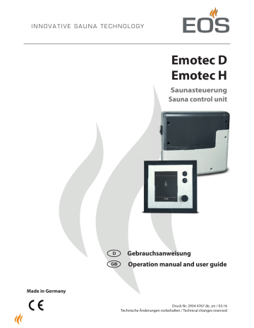 EOS Emotec D, Emotec H Operation Manual And User Manual | Manualzz
