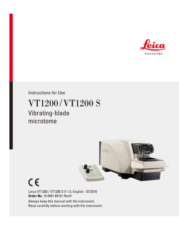 Leica VT1200, VT1200 S Instructions For Use Manual | Manualzz