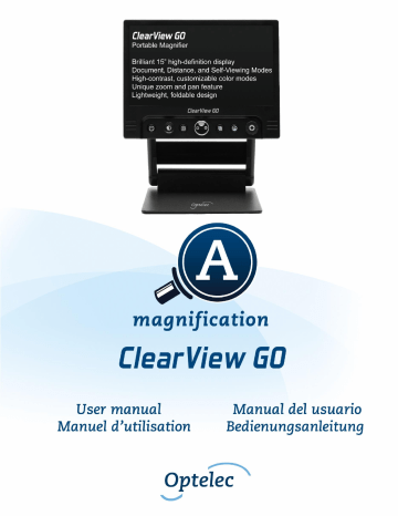 Optelec ClearView GO User Manual | Manualzz