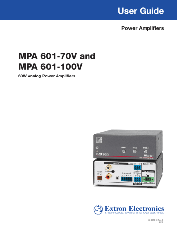 Extron electronics MPA 601-70V User Manual | Manualzz
