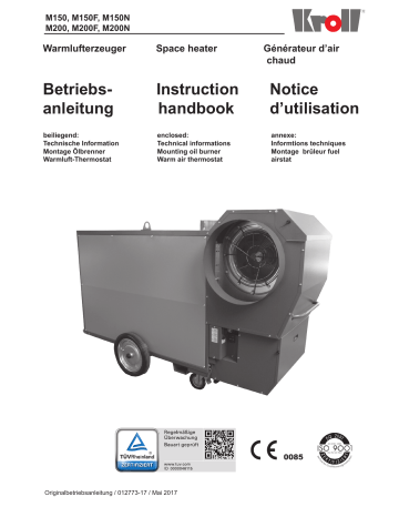 Kroll M150, M200, M200N, M25R, M50, M70 Instruction Handbook Manual ...