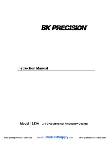 BK Precision 1823a Instruction Manual | Manualzz