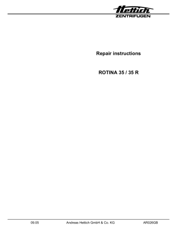 Hettich ROTINA 35 Repair Instructions | Manualzz