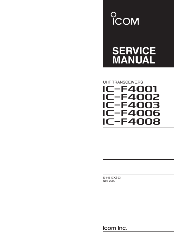 Icom IC-F4002, IC-F4006 Service Manual | Manualzz