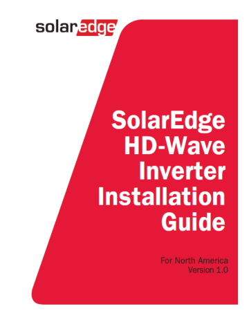 SolarEdge SE5000H-US Installation Manual | Manualzz