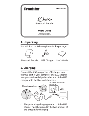 Franklin BW-7000D User Manual | Manualzz