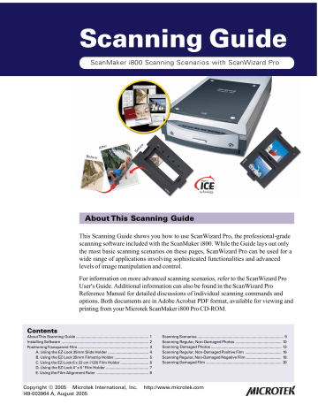 Microtek ScanMaker i800 Scanning Manual | Manualzz