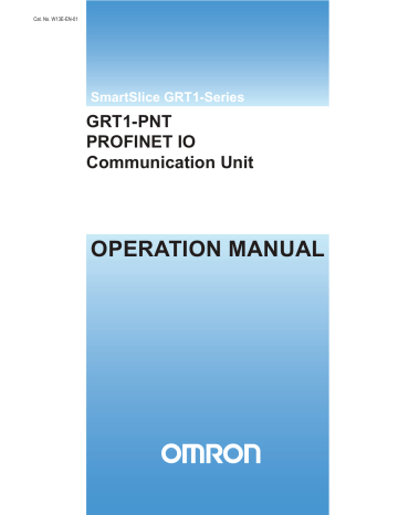 Omron GRT1-PNT, PROFINET IO Operation Manual | Manualzz