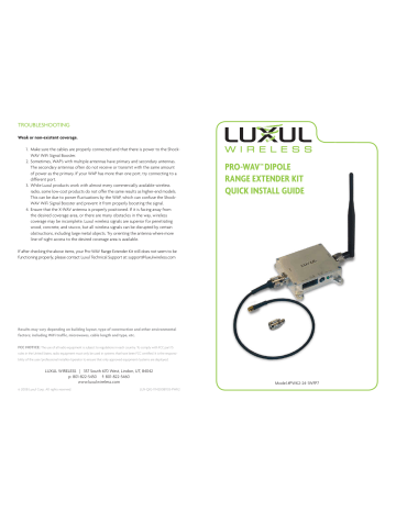 Luxul Pro-WAV PWK2-24-1WFP7 Quick Install Manual | Manualzz