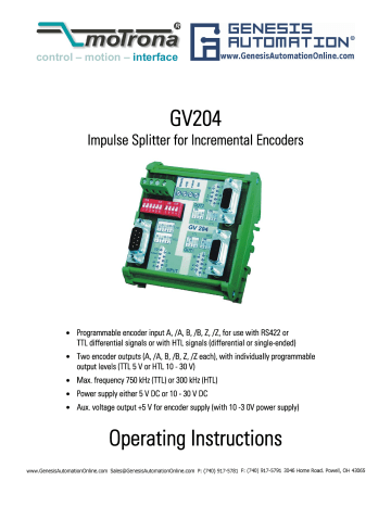 Motrona GV204 Operating Instructions Manual | Manualzz
