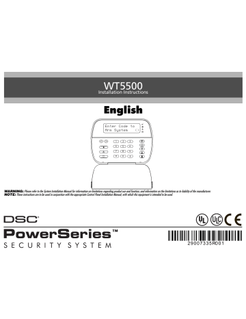 DSC WT5500 Installation Instructions Manual | Manualzz