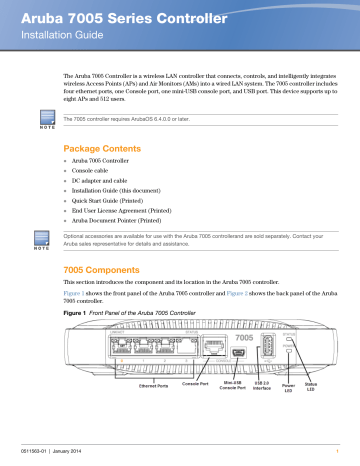 Aruba 7005 Series Installation Manual | Manualzz