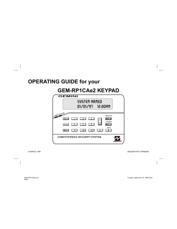 NAPCO Gemini GEM-RP1CAe2 Operating Manual | Manualzz