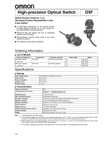 Omron D5F Datasheet | Manualzz