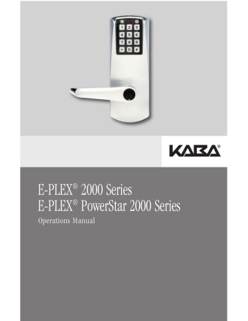 Kaba E-PLEX 2000 Operation Manual | Manualzz