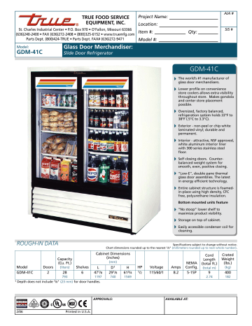 True GDM-41C Specifications | Manualzz